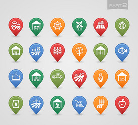 Mapping pins icons farm part 2 Royalty Free Vector Image