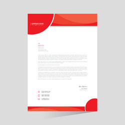 Red colored simple letterhead design Royalty Free Vector