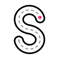 Tracing alphabet letter s lowercase prewriting Vector Image