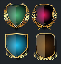 Medieval shields realistic metal Royalty Free Vector Image
