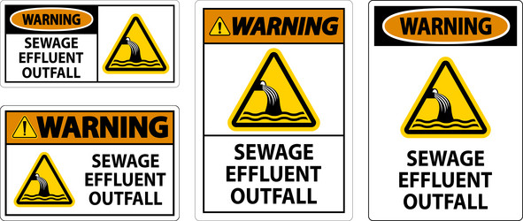 Water safety sign warning - sewage effluent Vector Image