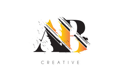 Ab letter logo design icon with serif font Vector Image