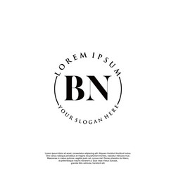 Bn initial handwriting logo with circle template Vector Image