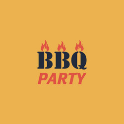 Flaming bbq party word design element Royalty Free Vector