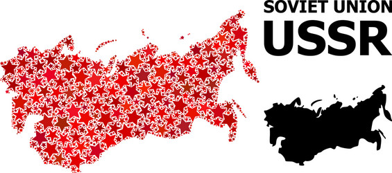Red heart collage map ussr Royalty Free Vector Image