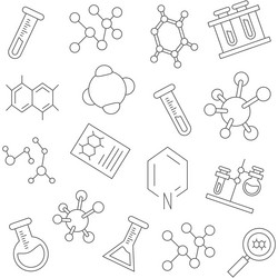 Science pattern symbols of chemical lab Royalty Free Vector
