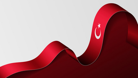 Turkey ribbon flag background Royalty Free Vector Image