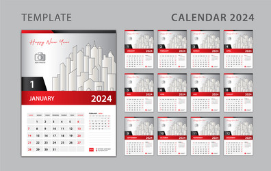 Calendar 2023-2024 -2025 -2026 template planner Vector Image