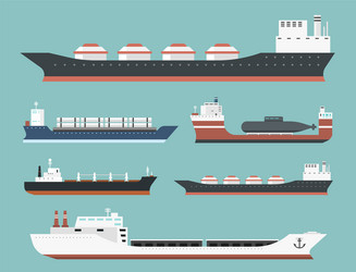 Cargo vessels and tankers shipping delivery bulk Vector Image