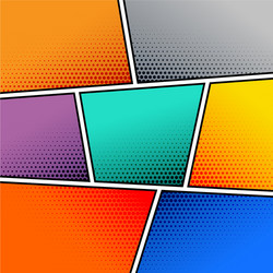 Five empty comic book page colorful template Vector Image