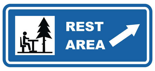 Rest area bicycling path Royalty Free Vector Image