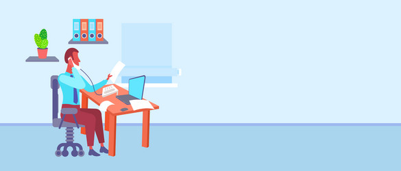 Empty office interior work background cartoon Vector Image