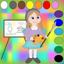 Cartoon primary colors Royalty Free Vector Image