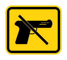 No gun rules sign caution guns allowed Royalty Free Vector
