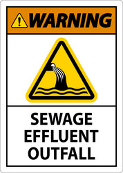 Water safety sign warning - sewage effluent Vector Image