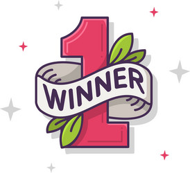 Winner advertising poster on a white background Vector Image