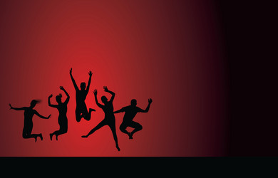 Jumping background people Royalty Free Vector Image