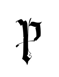 Letter P in Gothic Style Alphabet Vector Images (40)