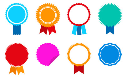 Round paper emblem color badge decorative element Vector Image