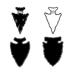 Set of stone arrowhead design element Royalty Free Vector