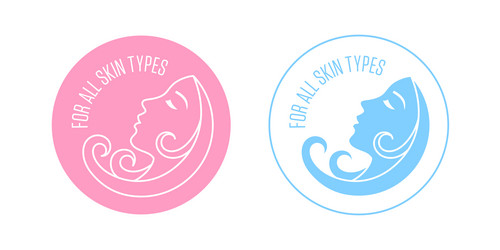 For all skin types icon badge logo Royalty Free Vector Image