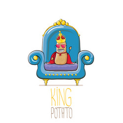 Funny cartoon cute brown smiling king Royalty Free Vector