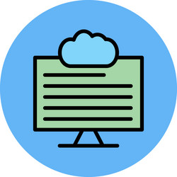 Laptop with cloud on display icon Royalty Free Vector Image