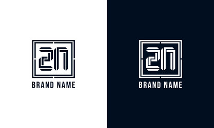 Initial letters zn monogram logo design bundle Vector Image