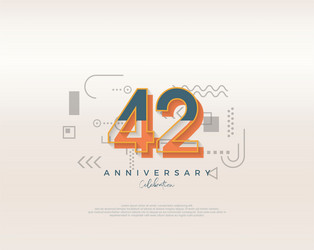 Modern and simple number design for 42nd Vector Image