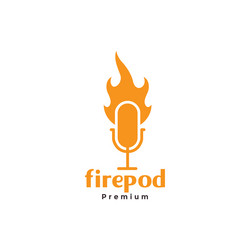 Fire podcast logo design template Royalty Free Vector Image