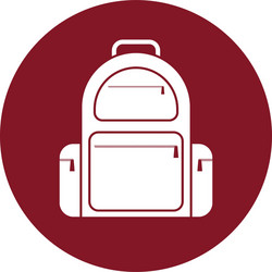 Red backpack icon Royalty Free Vector Image - VectorStock