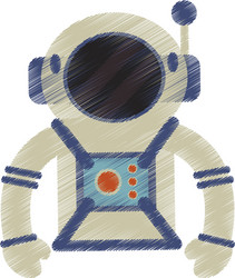 Astronaut spacesuit helmet outline Royalty Free Vector Image