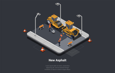 Road works construction industry and asphalt Vector Image