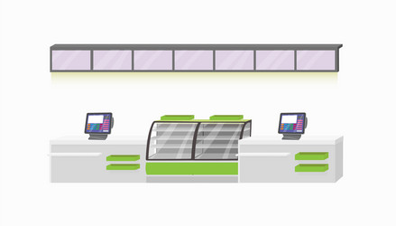 Checkout zone with furniture Royalty Free Vector Image