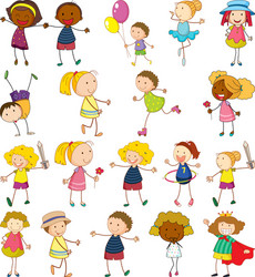 Happy children collection set Royalty Free Vector Image