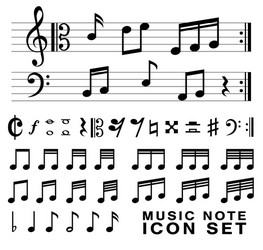 Music font Royalty Free Vector Image - VectorStock