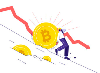 Bitcoin down price Royalty Free Vector Image - VectorStock