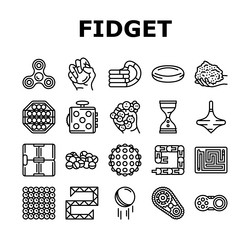 Fidget toy fun antistress game isometric icons set