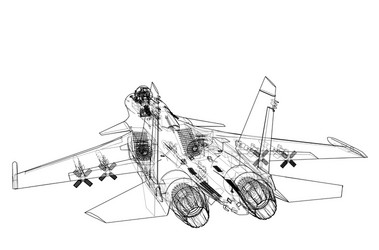 F14 tomcat outline jet fighter Royalty Free Vector Image