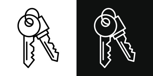 Keys icon set house lock car key symbol Royalty Free Vector
