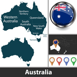 Australia map with states and territories Vector Image