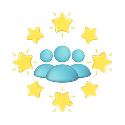 Realistic 3d people group with golden stars Vector Image