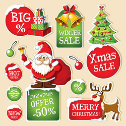 Set of christmas price tags Royalty Free Vector Image