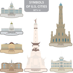Symbols of us cities Royalty Free Vector Image