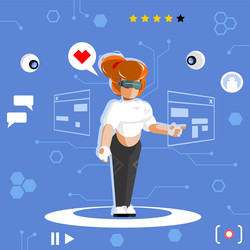 Vr girl Royalty Free Vector Image - VectorStock