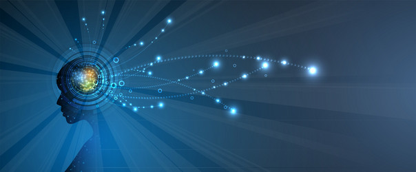 Artificial intelligence technology web background Vector Image