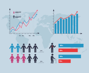 Demography chart symbol set Royalty Free Vector Image