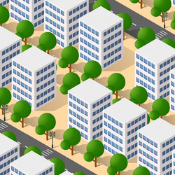 Isometric 3d city urban area Royalty Free Vector Image