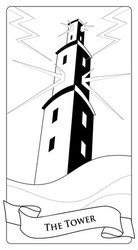Major arcana tarot cards the tower large tower Vector Image