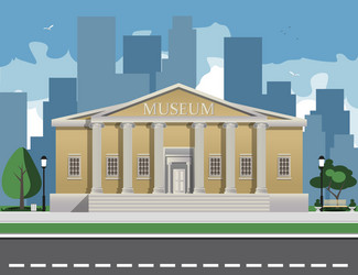 Natural history museum building cartoon Royalty Free Vector